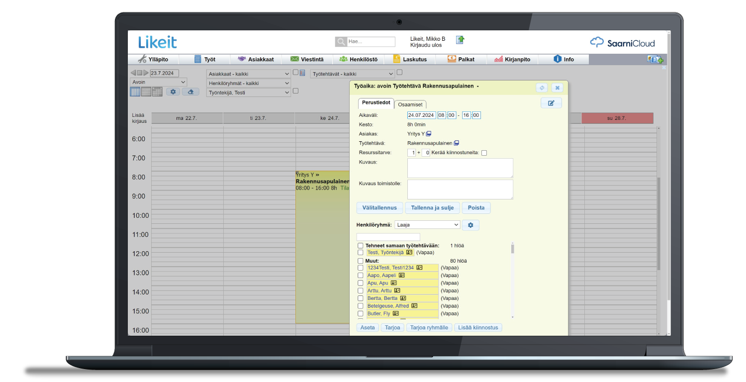 Likeit tasks - Saarni Likeit Oy